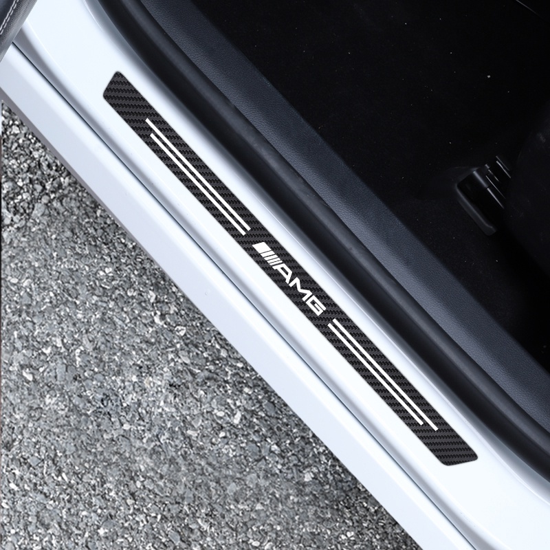 4Pcs Car Door Sill Stickers Trunk Threshold Anti-Scratch Decals For ...