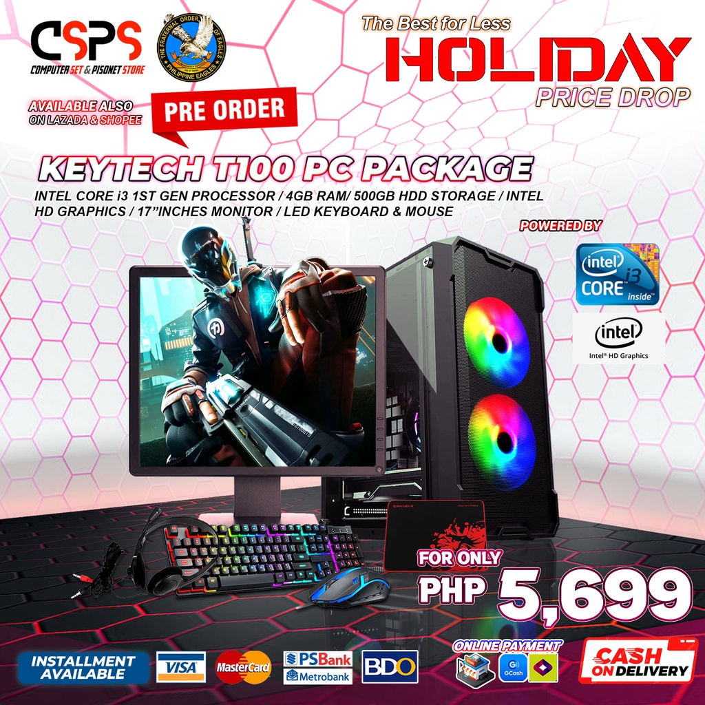 COMPUTER SET Intel core i3-1st gen 4gb ddr3 ram 500gb HDD Keytech T100 ...