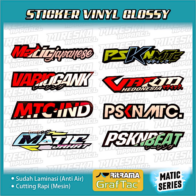 Sticker Matic Vinyl Glossy Series Viral Motorcycle Helmet Sticker Cutting Viral Hologram