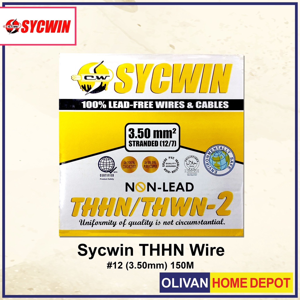 SYCWIN Reliably Safe and High Quality THHN Stranded Wire #12 (3.5mm ...