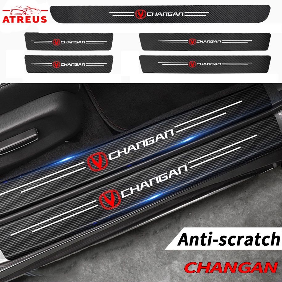 CHANGAN Carbon Fiber Car Door Sticker Protector Auto Threshold Strips ...