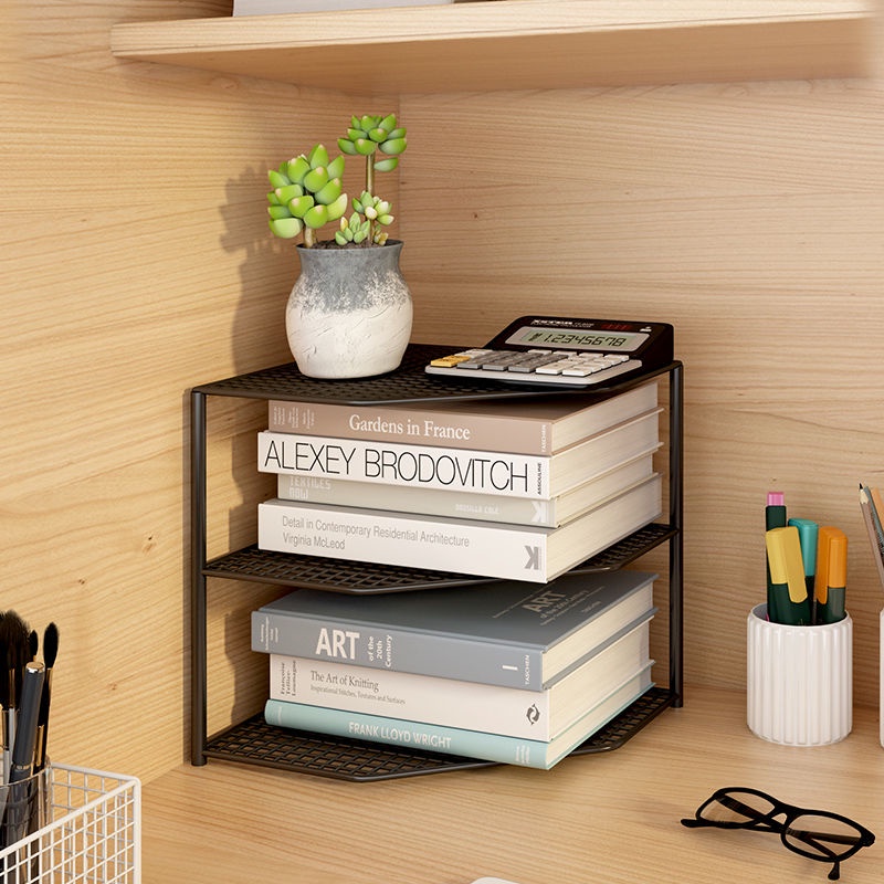 Corner Bookshelf Corner Shelf Desktop Storage Corner Desk Triangle ...