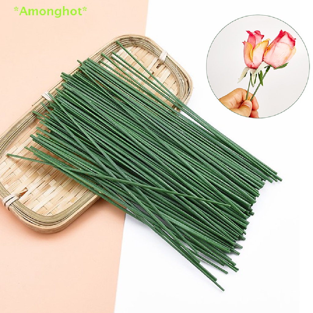 Amonghot> 50PCS Artificial Flowers Pole Iron Wire Silk For Wedding Home ...