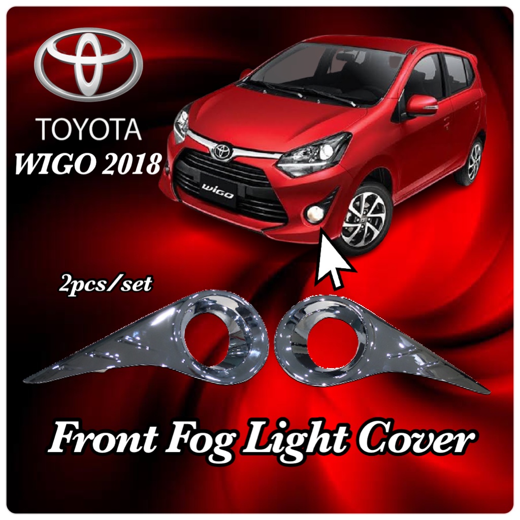 OSCPA TOYOTA WIGO 2018 Front Fog Lamp Cover Trim Chrome Light Cover ...