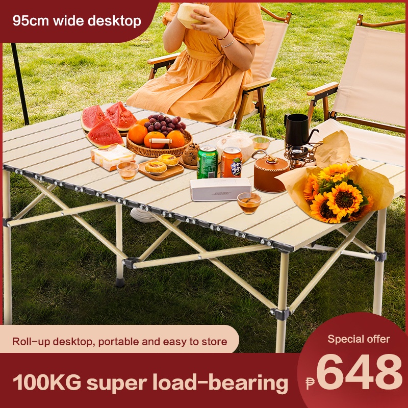 Outdoor Folding Table Aluminum Alloy Camping Picnic Barbecue Table ...