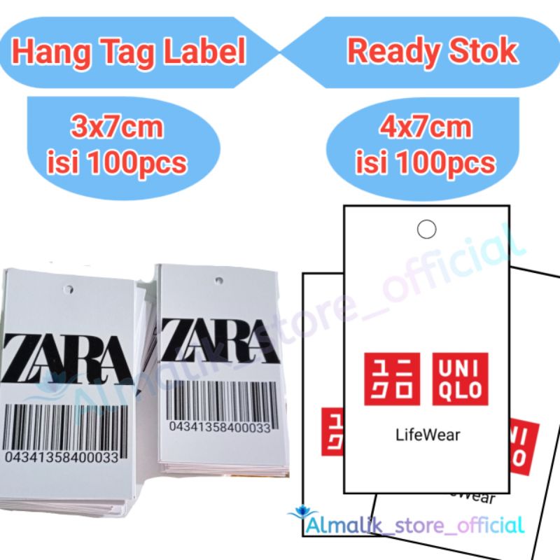 Hang tag Clothes label Contents 100pcs zara/uniqlo | Shopee Philippines