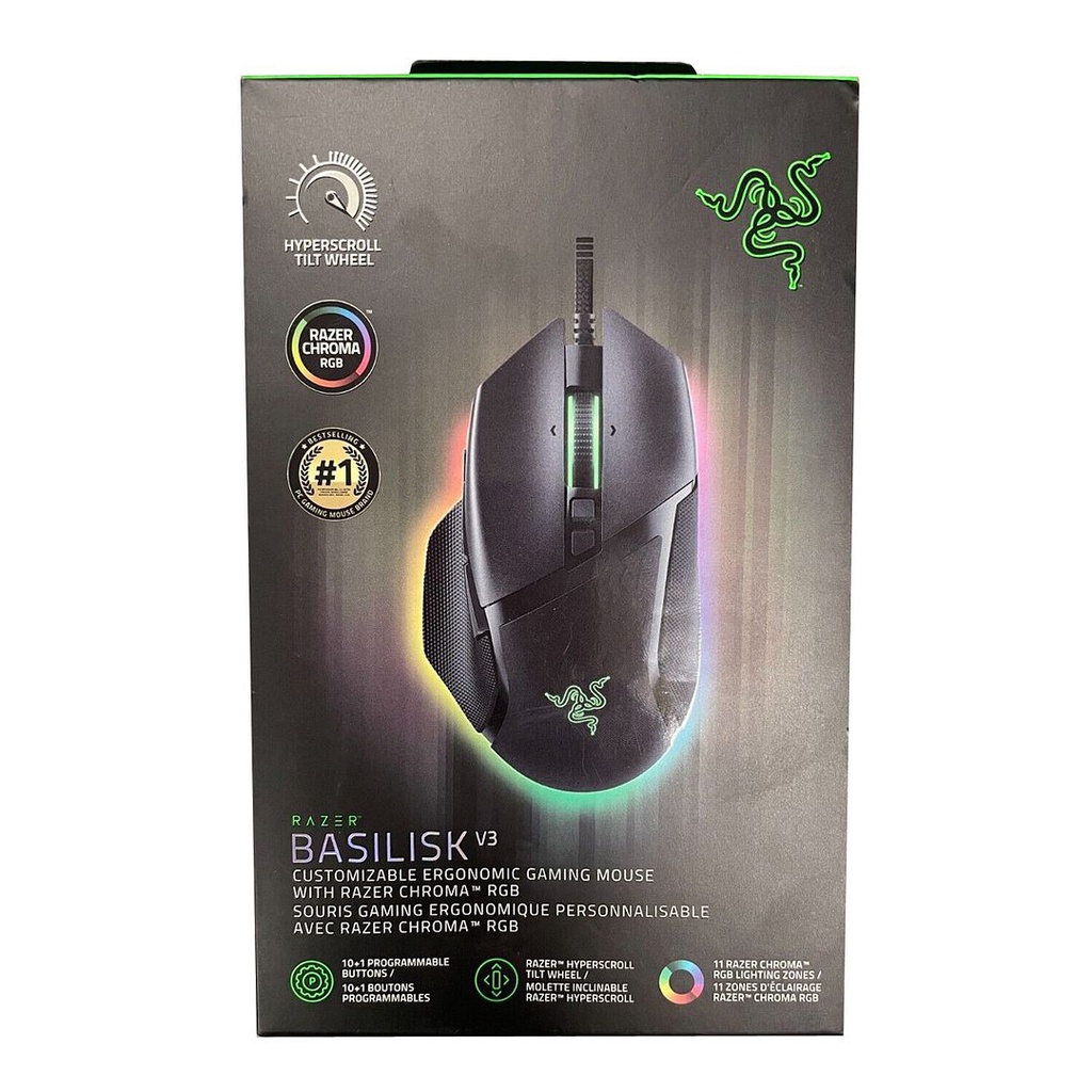 Razer Basilisk V3 Wired Customizable Gaming Mouse with Razer Chroma RGB ...