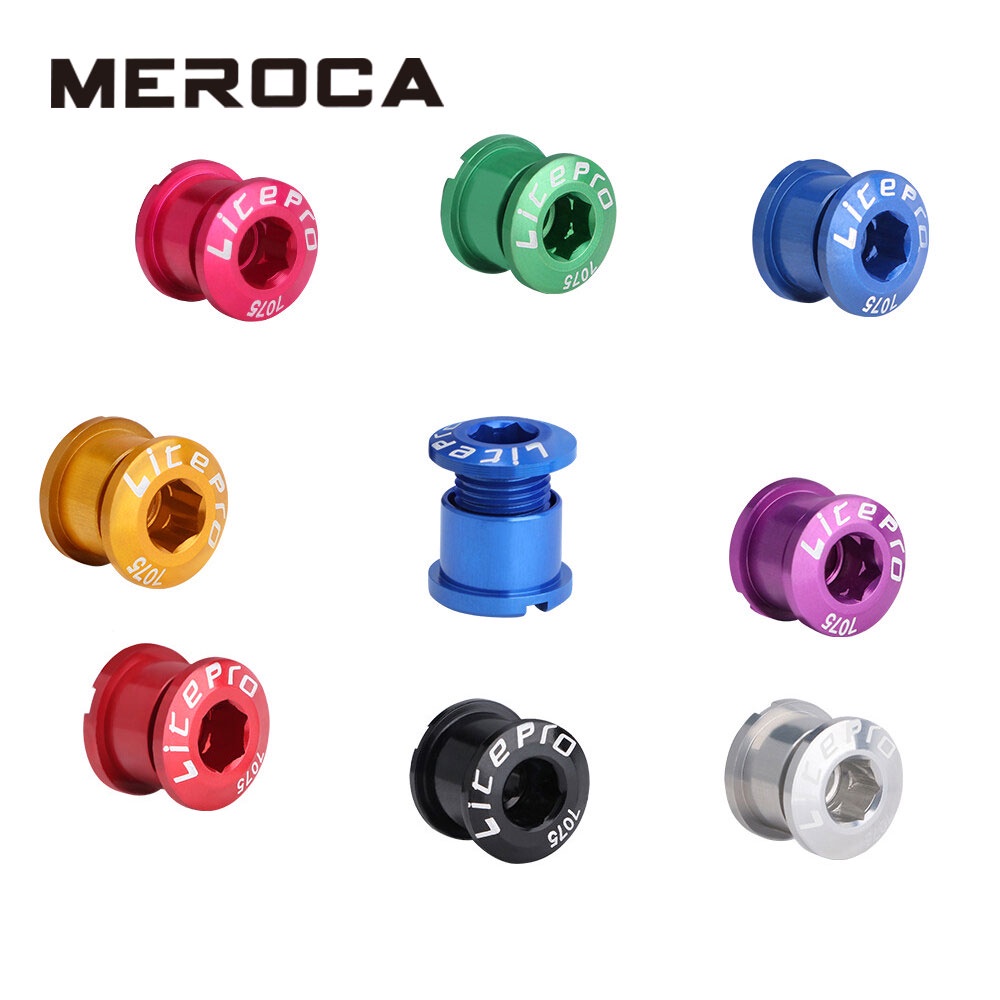 MEROCA 5Pcs Bike Single Double Chainring Bolt Aluminum Alloy MTB Road ...