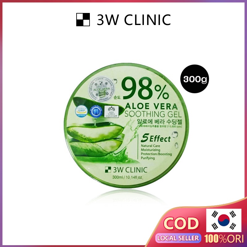 3W Clinic 98% Aloe Vera Soothing Gel 300g | Shopee Philippines