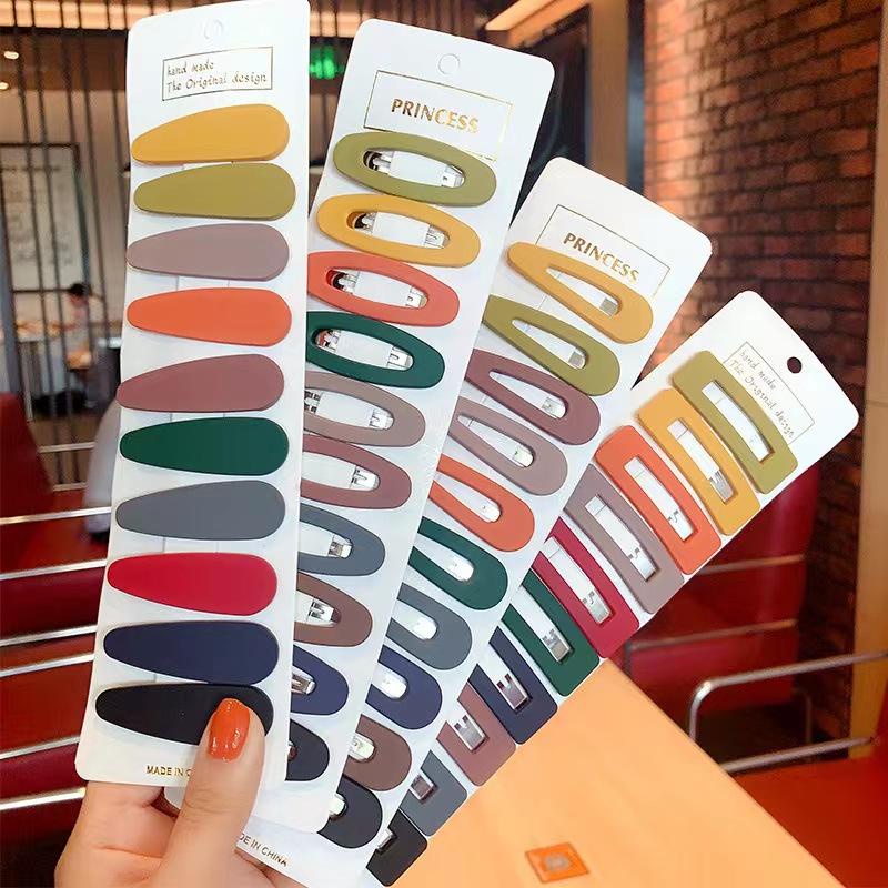 10PCS Resin Geometric Rectangle Hair Clips Candy Color Waterdrop ...