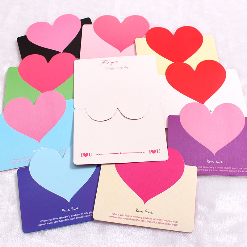 10pcs Heart-Shaped Greeting Card Valentine's Day card Birthday cards ...