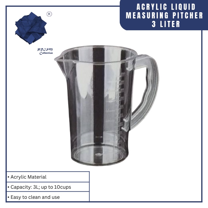 8074 Acrylic Liquid Measuring Pitcher 3 Liter | Shopee Philippines
