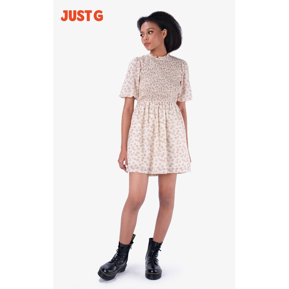 Just G Smocked Floral Dress | Shopee Philippines