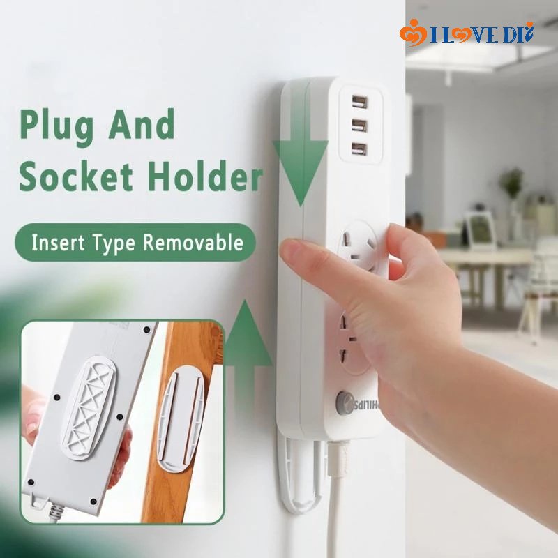 Traceless Wall-mounted Socket Holder/ Self-adhesive Punch Free Plug ...