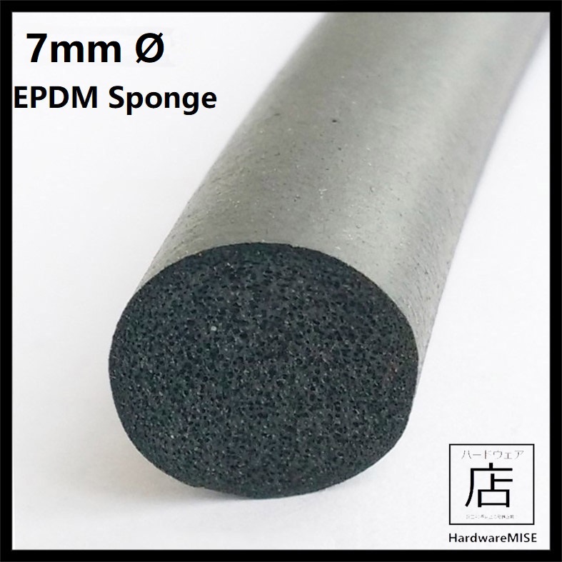 EPDM Rubber Sponge Cord Closed Cell Round Foam Strip 7mm Diameter Black ...
