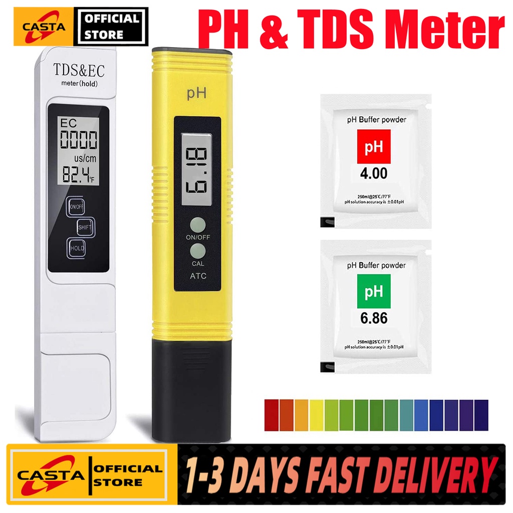 Casta Digital TDS/EC PPM PH Meter Tester Pen for Drinking Water ...