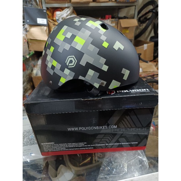 Polygon pixel brand shell style BMX helmet sizes M and L | Shopee ...