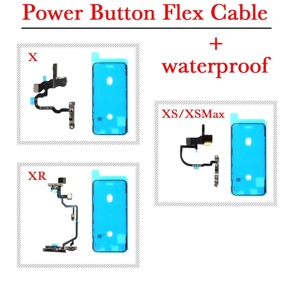 Power Button Flex Cable For iPhone X XR XS Max On/Off Switch Flash ...