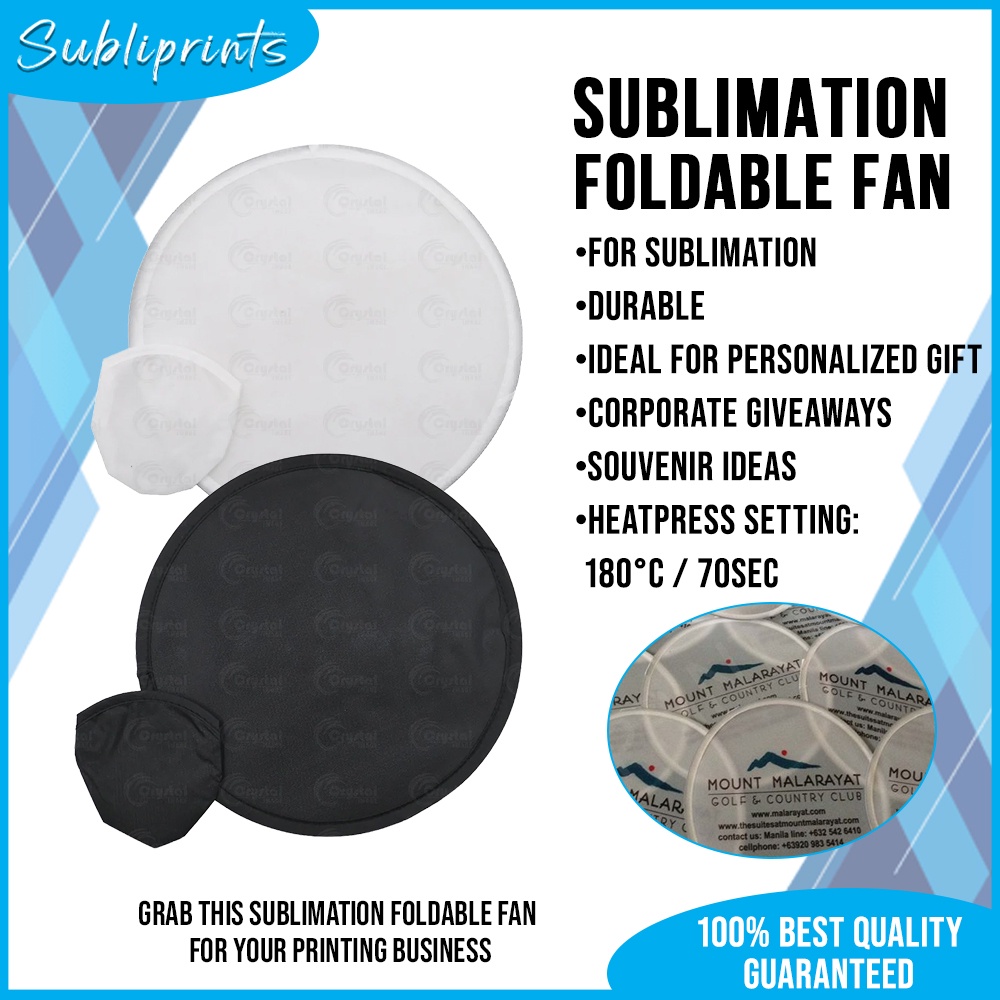 Sublimation Fordable Fan Black/White with Pouch for Customize, Souvenir ...