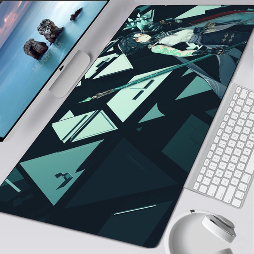 Genshin Impact Xiao Desk Pad Anime Mouse Mats Xxl Black Large Mouse Pad ...