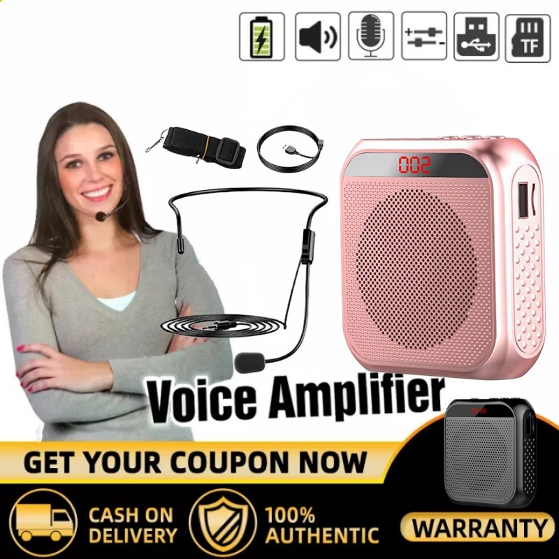 Mini Portable Voice Amplifier Megaphone Booster with Wired Microphone ...