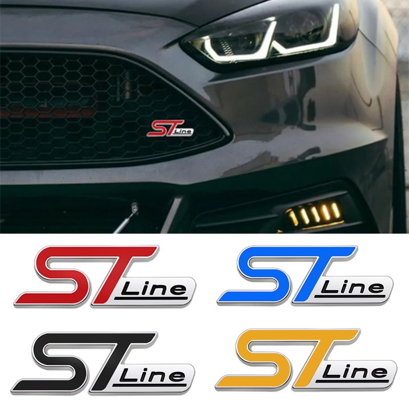 3D Metal ST Line Car Front Grille Emblem Badge Stickers for Ford ST ...