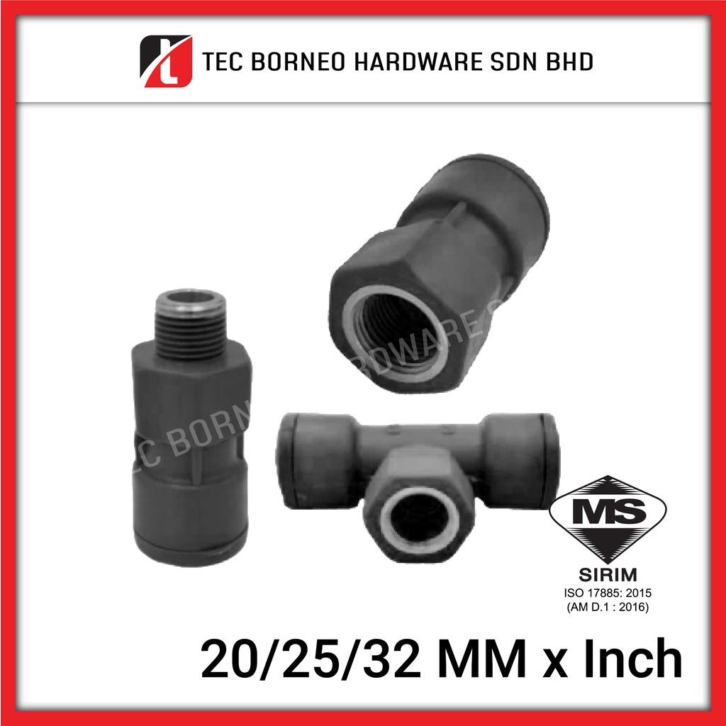 TEC Pushon [20mm 25mm 32mm] push fit fitting FTA/MTA/FT Female coupling ...