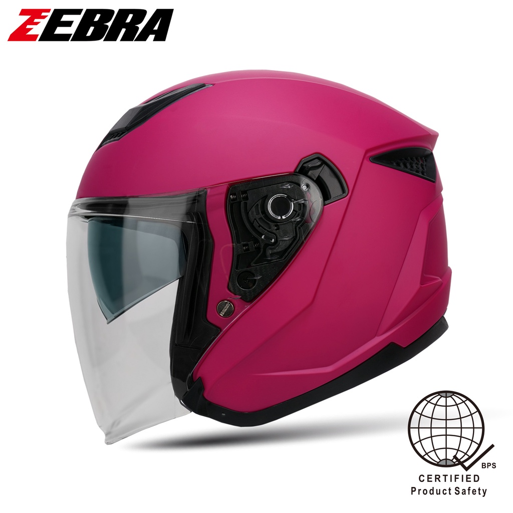 Zebra 320 Plain Half Mask Motorcycle Helmet For Men Women | Shopee ...