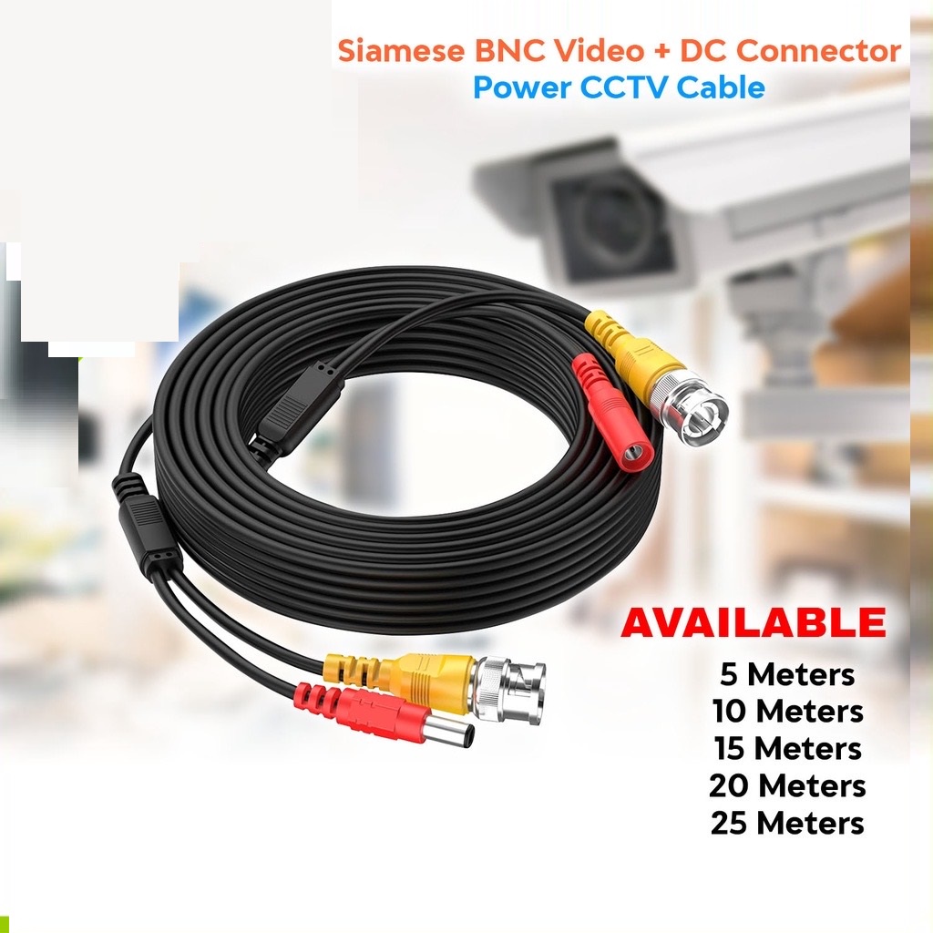 CROWNSTAR CROWNSTAR Siamese BNC Video + Dc Connector Power CCTV Cable ...