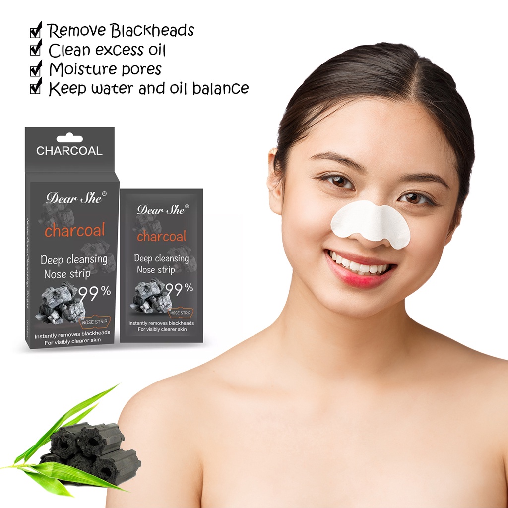 Bamboo Charcoal Nose Pore Cleansing Strip Contains with Hazel extract ...