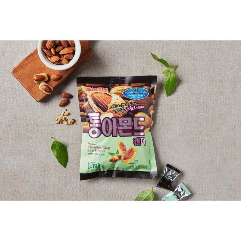Premium Whole Almond Caramel Candy 90g (Korean Orion Supreme Grade ...