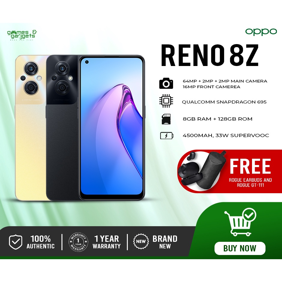Oppo Reno 8z 5G 8GB RAM - 128GB ROM (With freebies) | Shopee Philippines