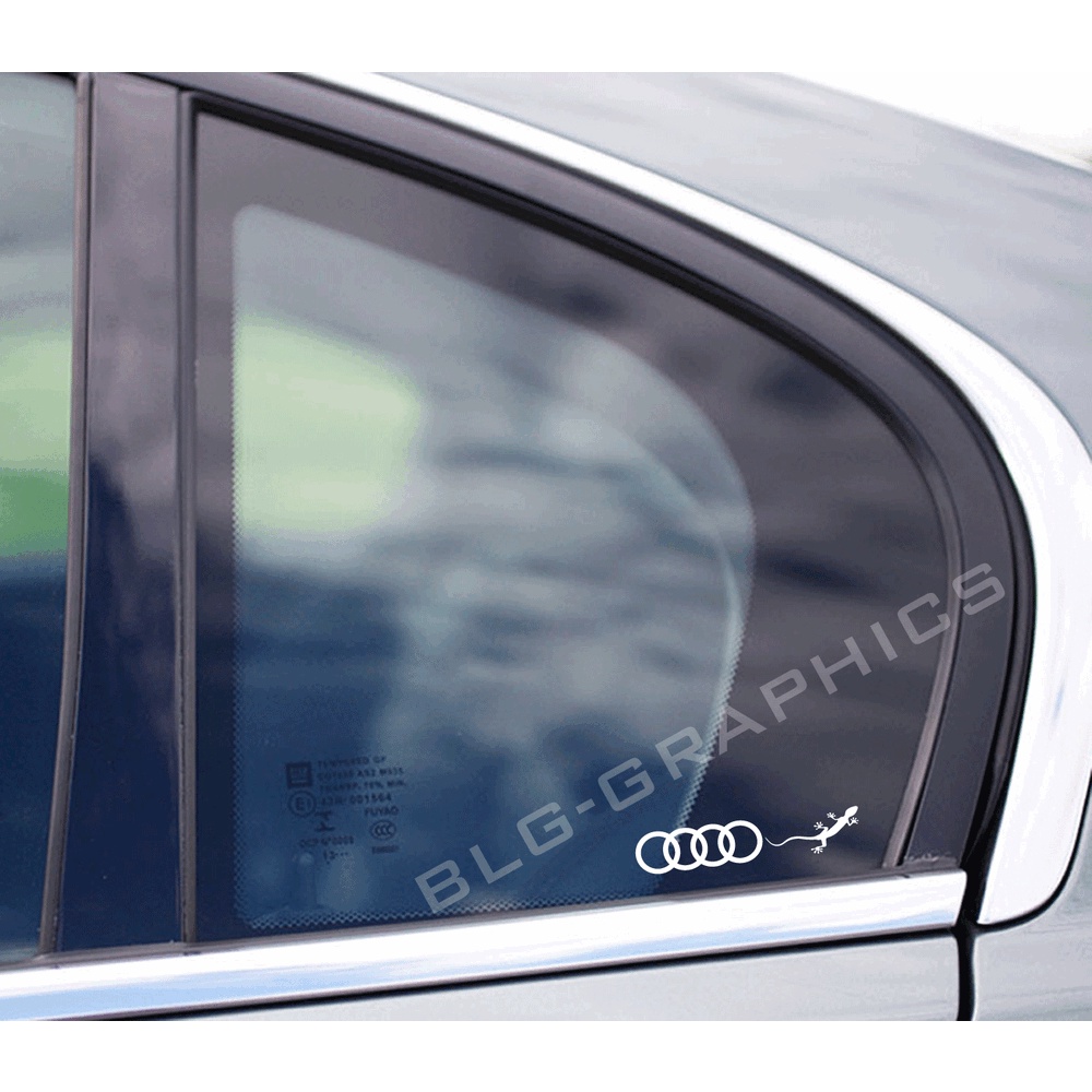 x2 Rings Gecko Audi Logo Vinyl Decal sticker Front, Side, Back Window ...