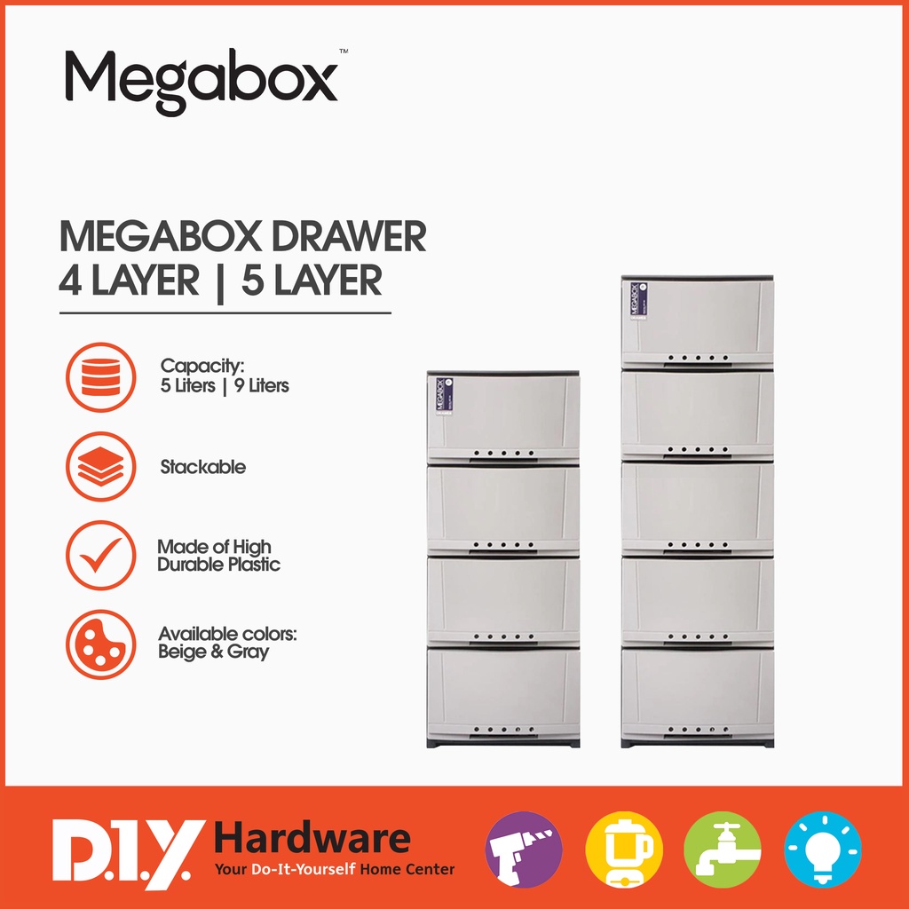 MegaBox Drawer 4 Layer | 5 Layer MG-164 | Shopee Philippines