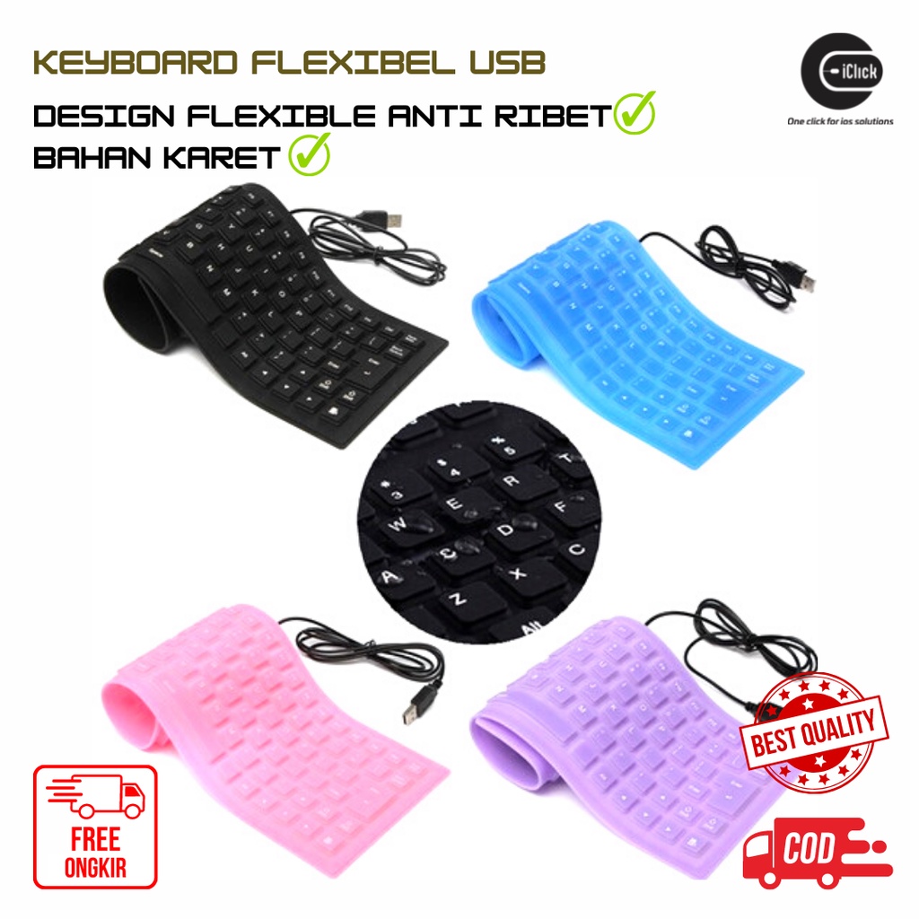 Flexible KEYBOARD WATERPROOF RUBBER KEYBOARD USB CONNECT KEYBOARD ...