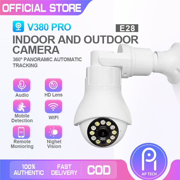 V380 PRO E28 Indoor and Outdoor Wireless 360° Panoramic Automatic ...