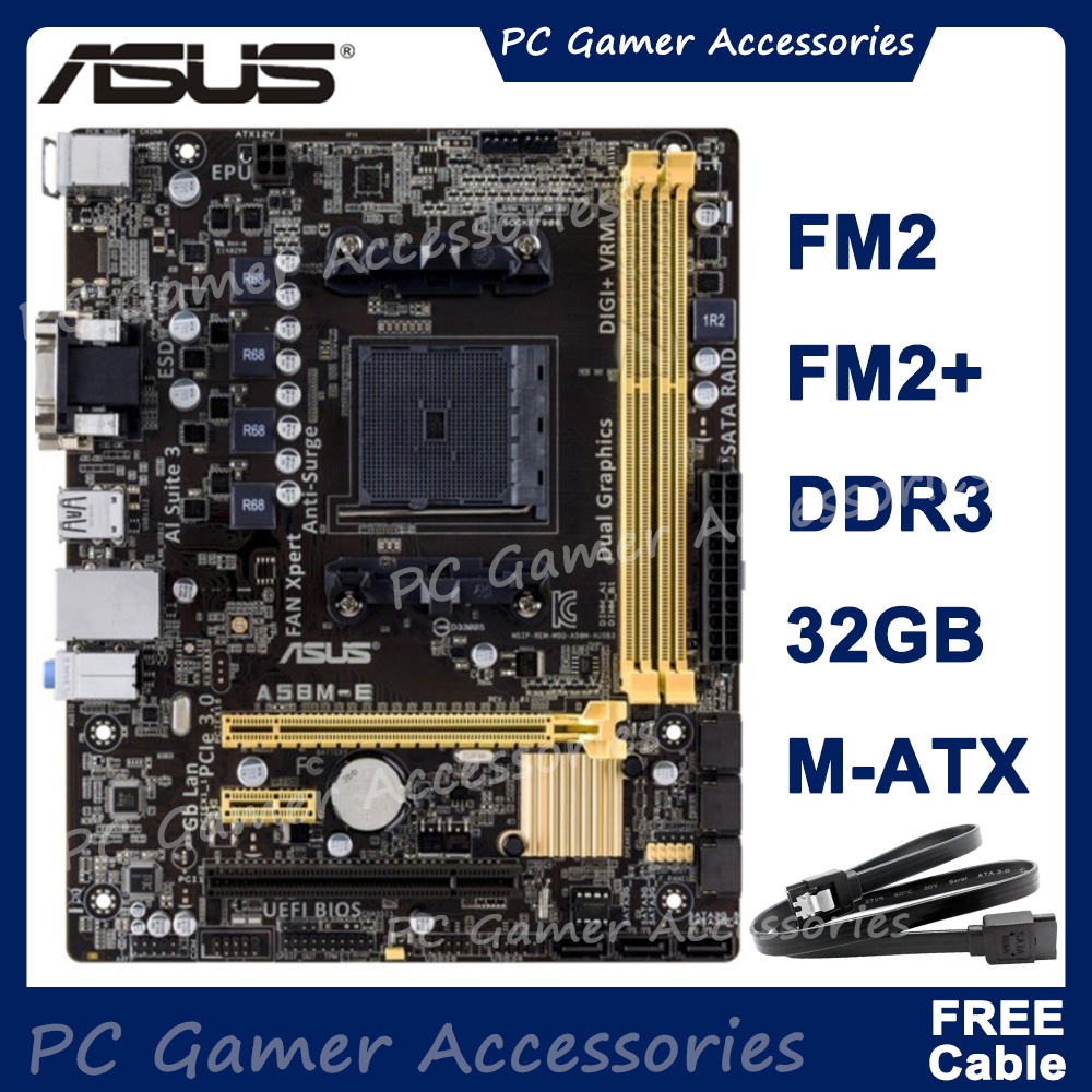 ASUS A58M-E/K/F A55BM-E/K DDR3 FM2+ Motherboard AMD A58 A55 32GB PCI-E 3.0 USB2.0 SATA II Micro ...
