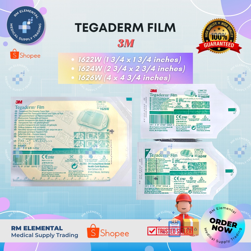 3M Tegaderm 1622W, 1624W, 1626W, Wound Dressing Film WATERPROOF SOLD ...