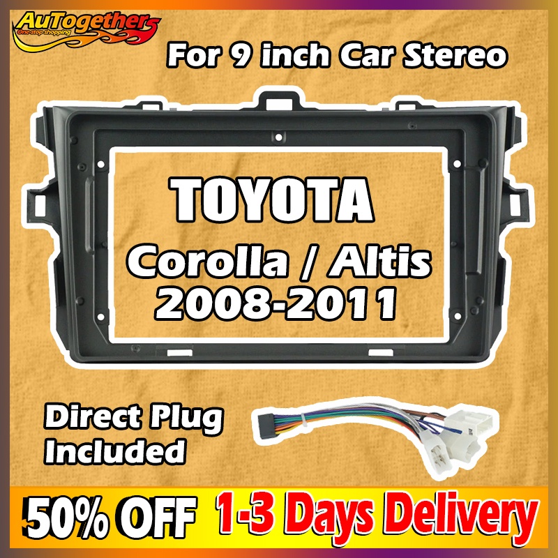 2din 9 inch Car Stereo Fascia Frame Car Radio Panel for Toyota Altis ...