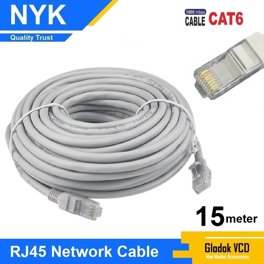 Nyk Lan Cable UTP Cat6E 15M Internet Ethernet Cable | Shopee Philippines