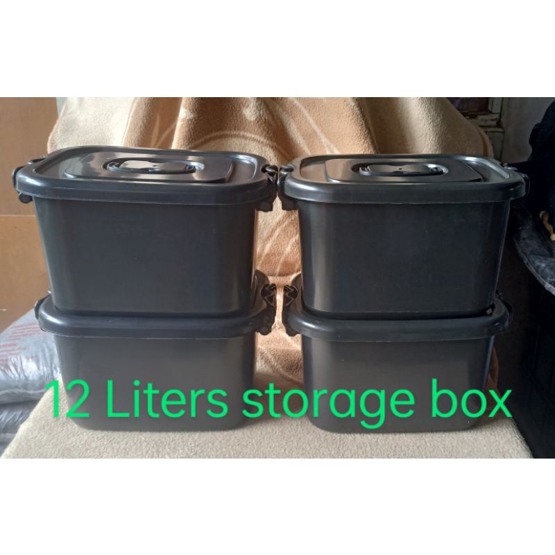 12Liters storage box ((2pcs. black color)) | Shopee Philippines