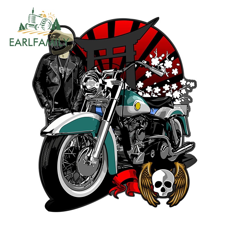 EARLFAMILY 13cm x 11cm Japanese Motorcycle Rider Car Sticker Waterproof ...