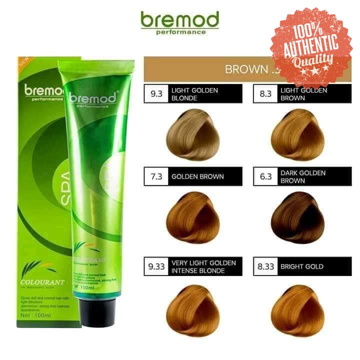 Bremod Hair Color( Brown, Blonde, Light Golden, Flaxen, Yellow) 100ml ...
