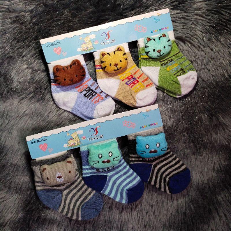 3 Pairs Cute Cartoon Baby Socks | Shopee Philippines