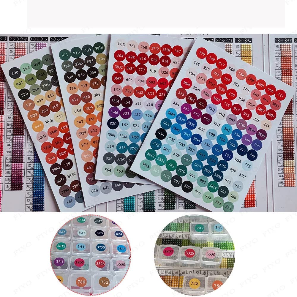 Color Number Stickers,447 Labels for Multi-Colors Apply to Diamond ...