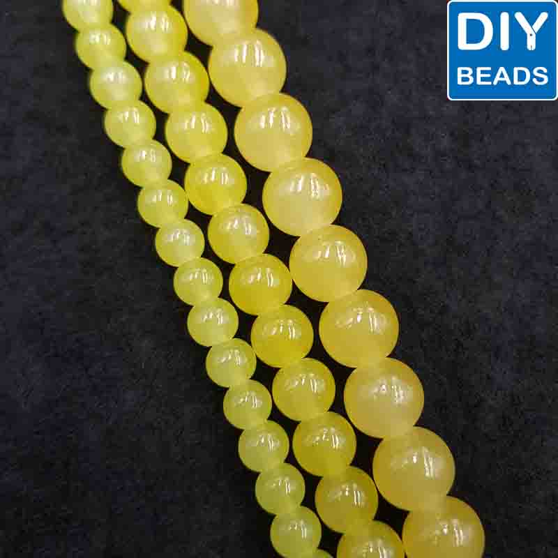 Diy Beads Glass Smooth Plain Yellow | Shopee Philippines