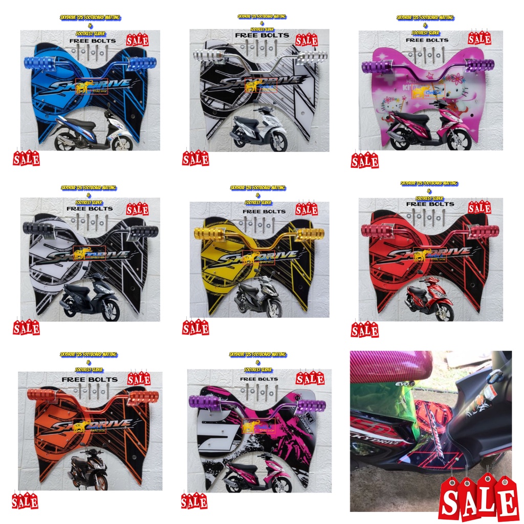 UNIVERSAL FOOTREST SLIDER & FOOTBOARD MATTING SD 125 / SKYDRIVE 125 ...