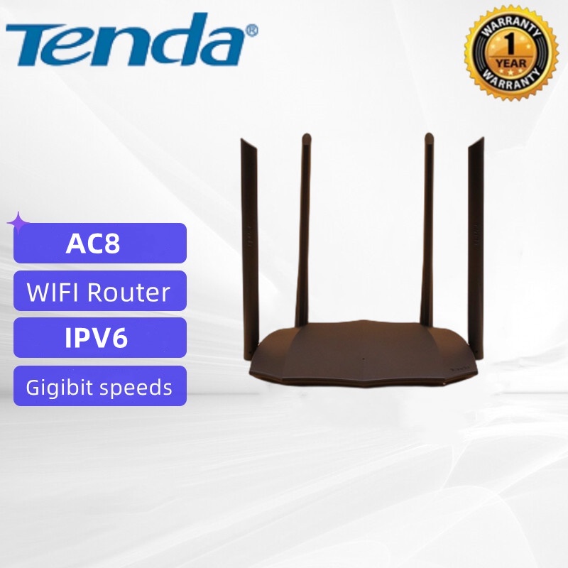 Original Tenda AC8 AC1200 Dual Band Gigabit WiFi Router Wi-Fi Repeater APP Remote (English ...