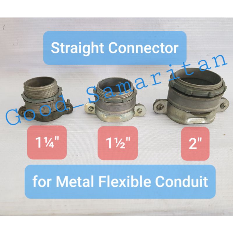 Straight Connector for Flexible Metal Conduit Hose 1¼ 1½ 2 1-1/4 1-1/2 ...