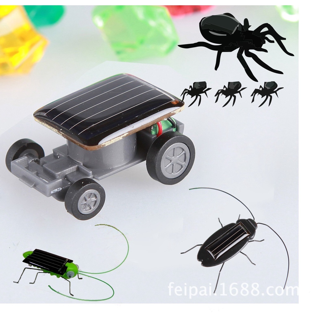 Solar-power Toy Car Grasshopper Cockroaches Spider Multi-Foot Worm ...